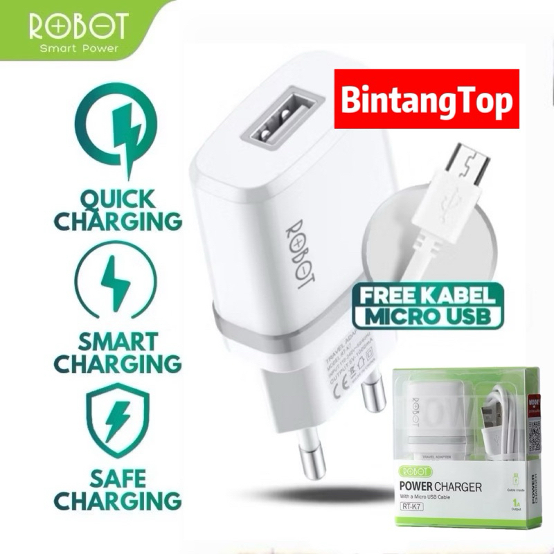 Jual ROBOT RT-K7S , RT-K7SC , RT-K7 / Charger ROBOT RT-K7 MICRO USB 1A , RT-K7S MICRO USB 1.2A ...