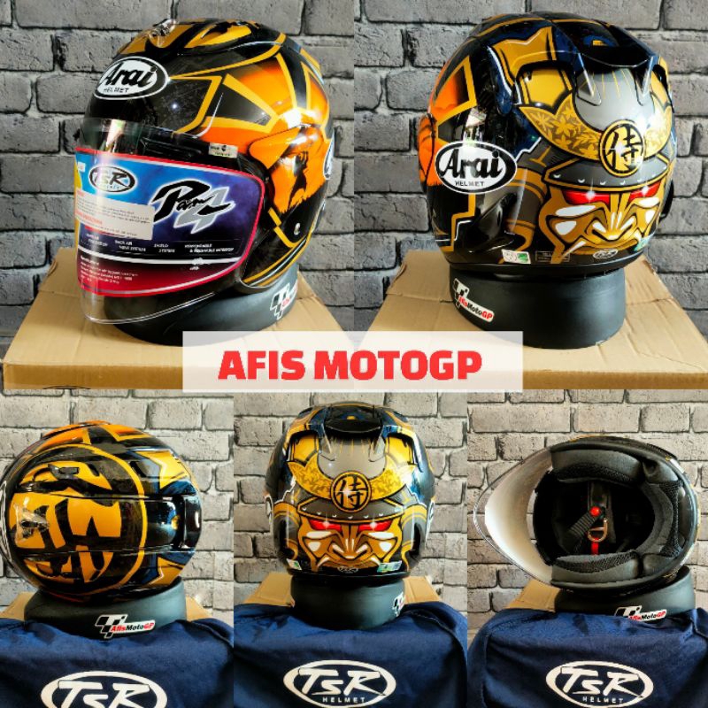 Jual helm TSR Pedrosa spirit gold tsr ram4 | Shopee Indonesia