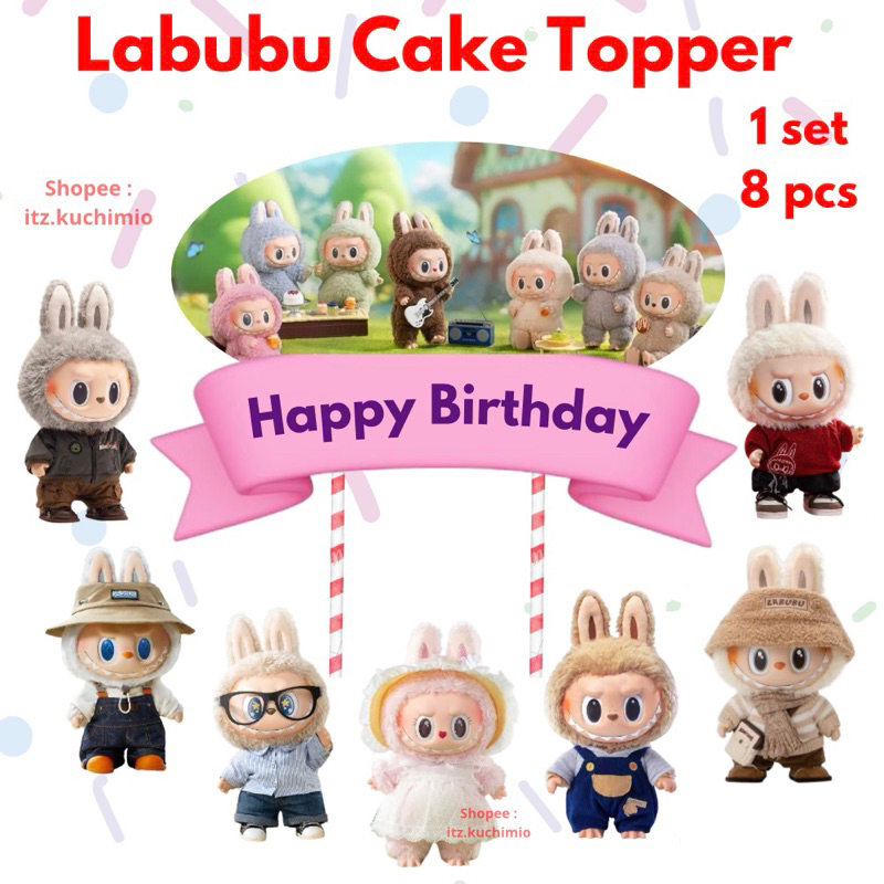 Jual Kuchimio Topper ulang tahun Labubu birthday cake tusukan dekorasi ...