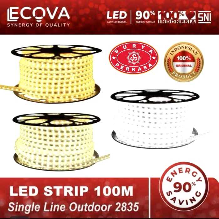 Jual Surya Perkasa ECOVA Lampu LED Strip 220V - 100M LED Strip 220V ...