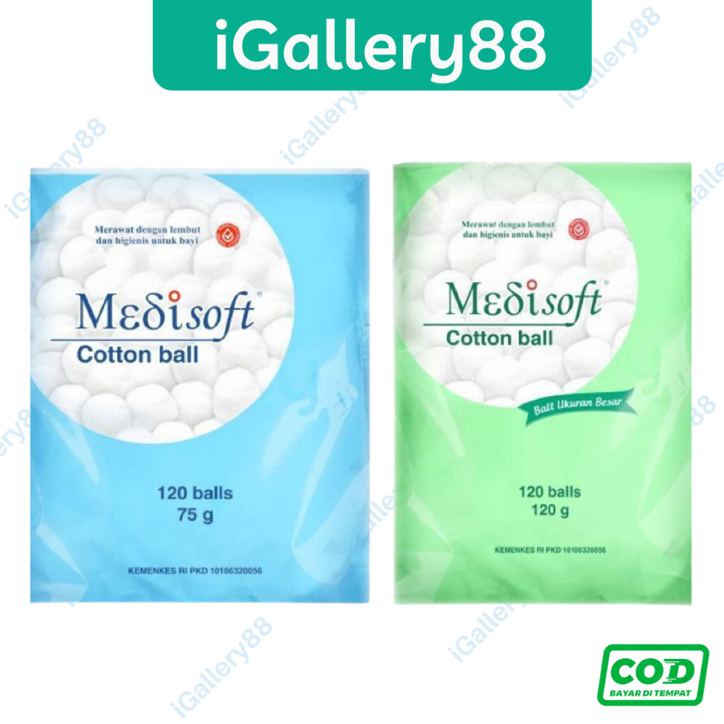 Jual MEDISOFT COTTON BALL 120 balls 75 / 120 gr - Kapas Bulat - Kapas ...