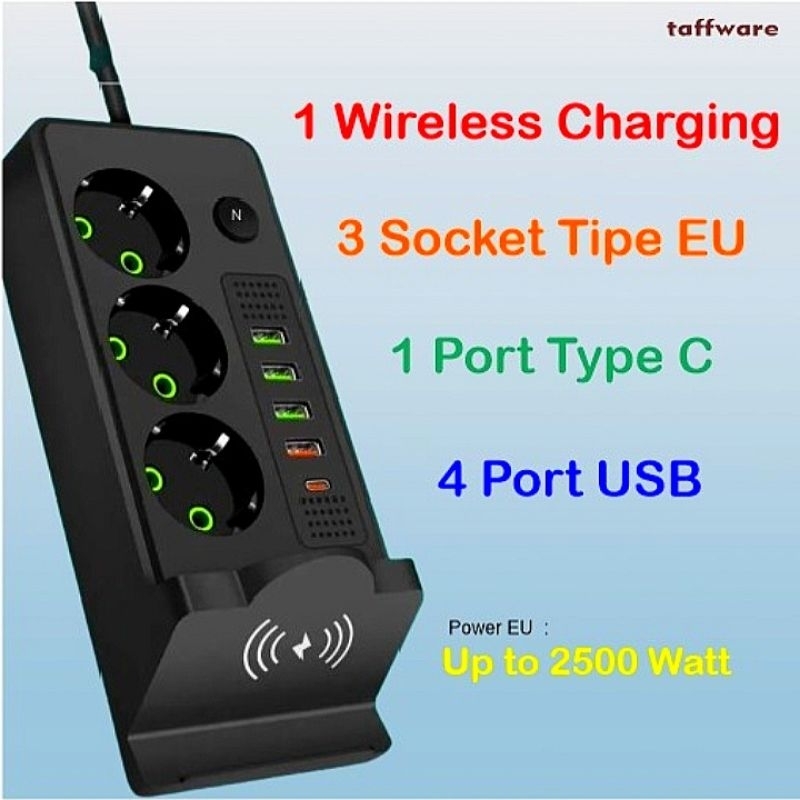 Jual Stop Kontak Colokan Listrik Usb Type C EU Plug Wireless Charging 2500W | Shopee Indonesia