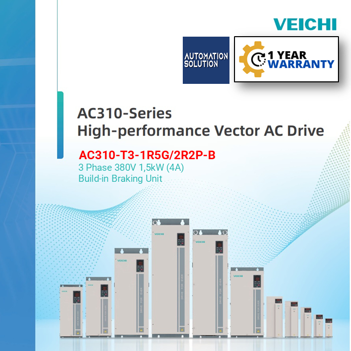Jual AC310-T3-1R5G/2R2P-B 3 Phase 380V 1,5kW (4A) Build-in Braking Unit ...