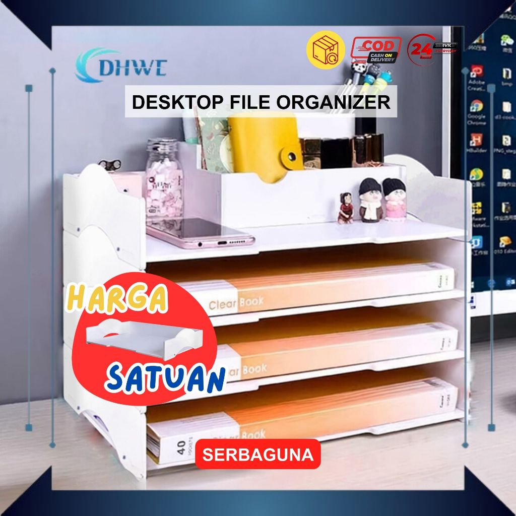 Jual DHWE - Rak File Organizer Desk Organizer Tempat Penyimpanan File ...