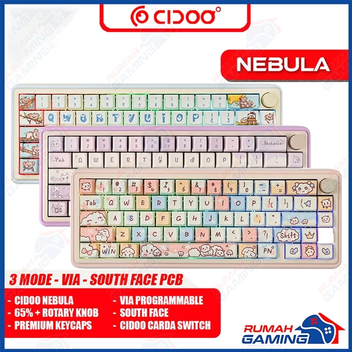 Jual CIDOO - Nebula - 65% - Via - South - 3 Mode - FR4 - Mechanical ...