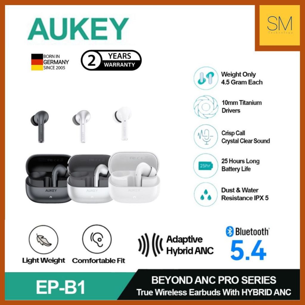 Jual AUKEY TWS Bluetooth Beyond ANC Pro Series True Wireless Earbuds ...