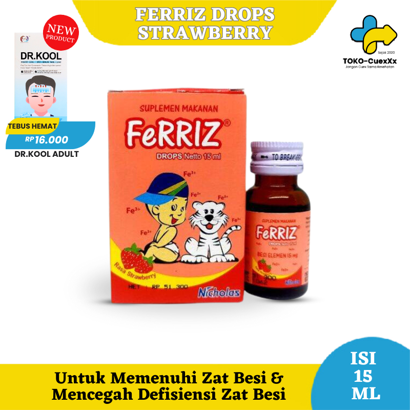 Jual Ferriz Drops 15 ML Rasa Strawberry Suplemen - Vitamin Penambah Zat ...