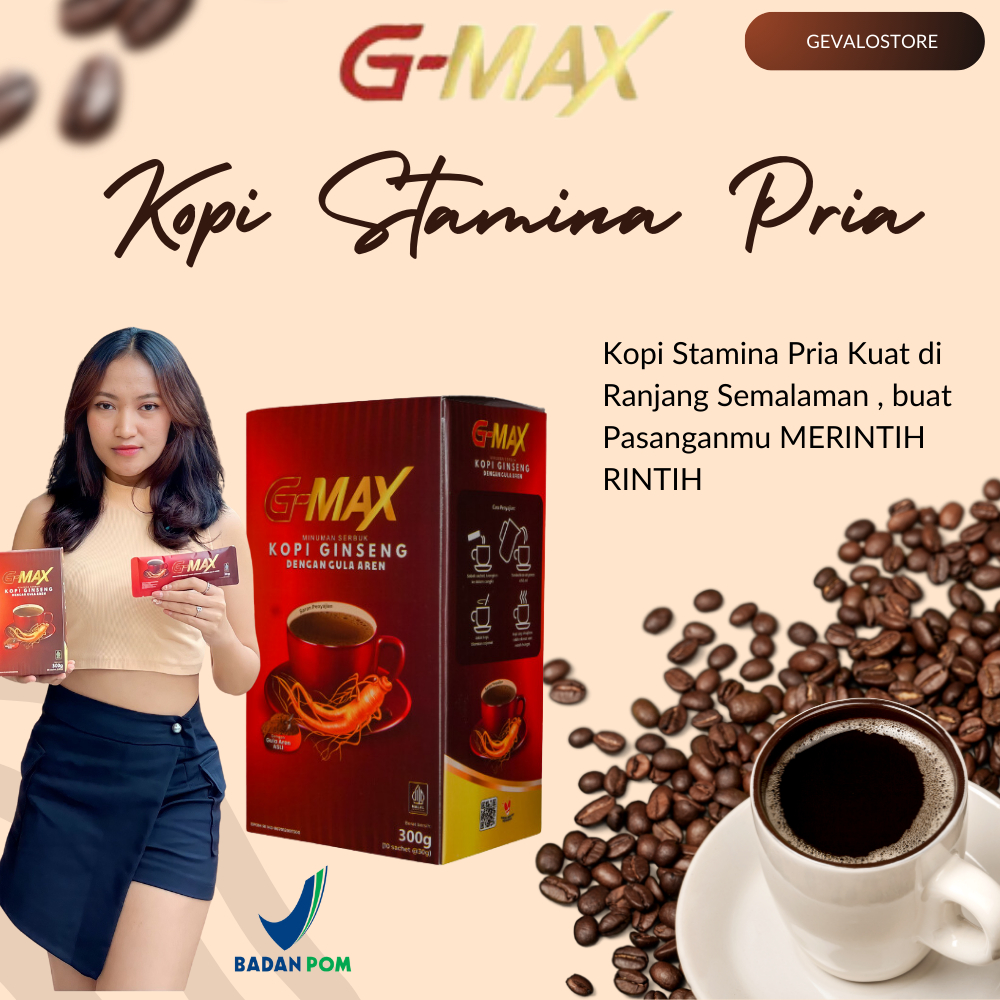 Jual KOPI G-MAX - Kopi Gingseng Stamina Pria 1 Box isi 10 sachet Original Herbal Alami ...