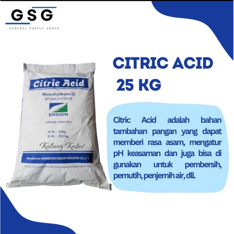 Jual Citric Acid Monohydrate - Asam sitrat - Asam Citrun 25 kg | Shopee ...