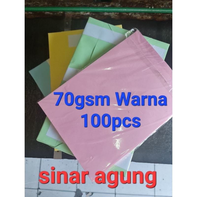 Jual kertas HVS WARNA 70g 100pcs A4 - F4 atau 200pcs A5 produksi CIWI ...