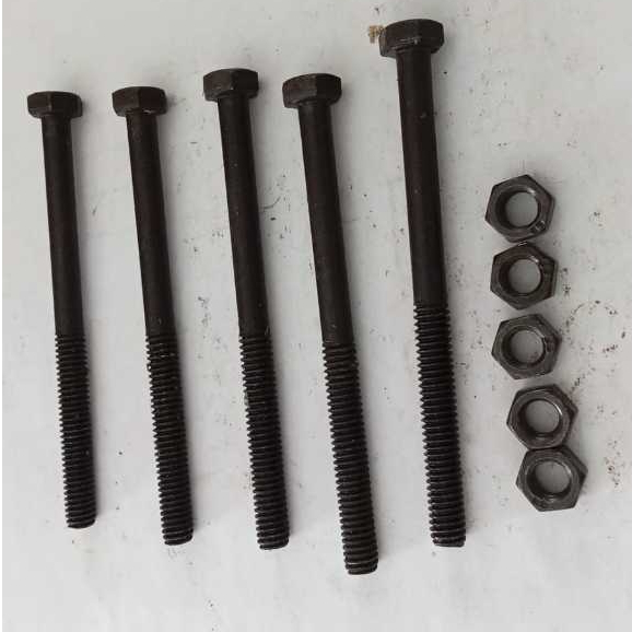 Jual Baut + Mur Besi 3/4x12 /Hitam Nc/Kunci 28/(Per pcs) | Shopee Indonesia