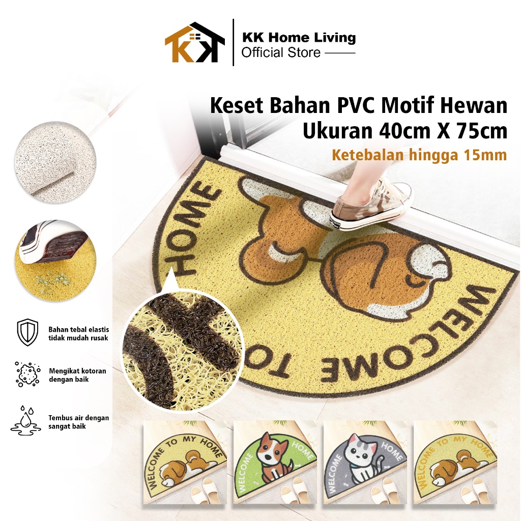 Jual (KK) KESET CUTE ANIMAL DOGGY KUCING LUCU PVC UK 40 X 75CM 4 MOTIF ...