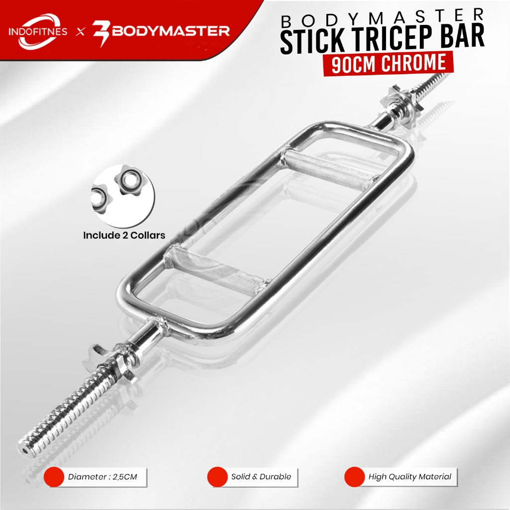 Jual BODYMASTER Stick Tricep Bar 90cm Chrome - Stik Dumbell Barbel ...