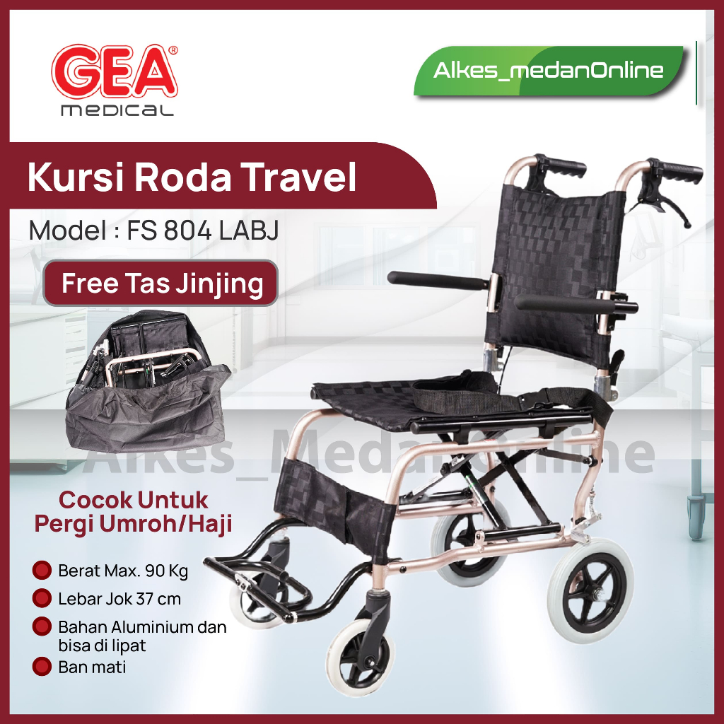 Jual GEA l Kursi Roda Travel FS 804 L || Alat Bantu Jalan | Shopee Indonesia