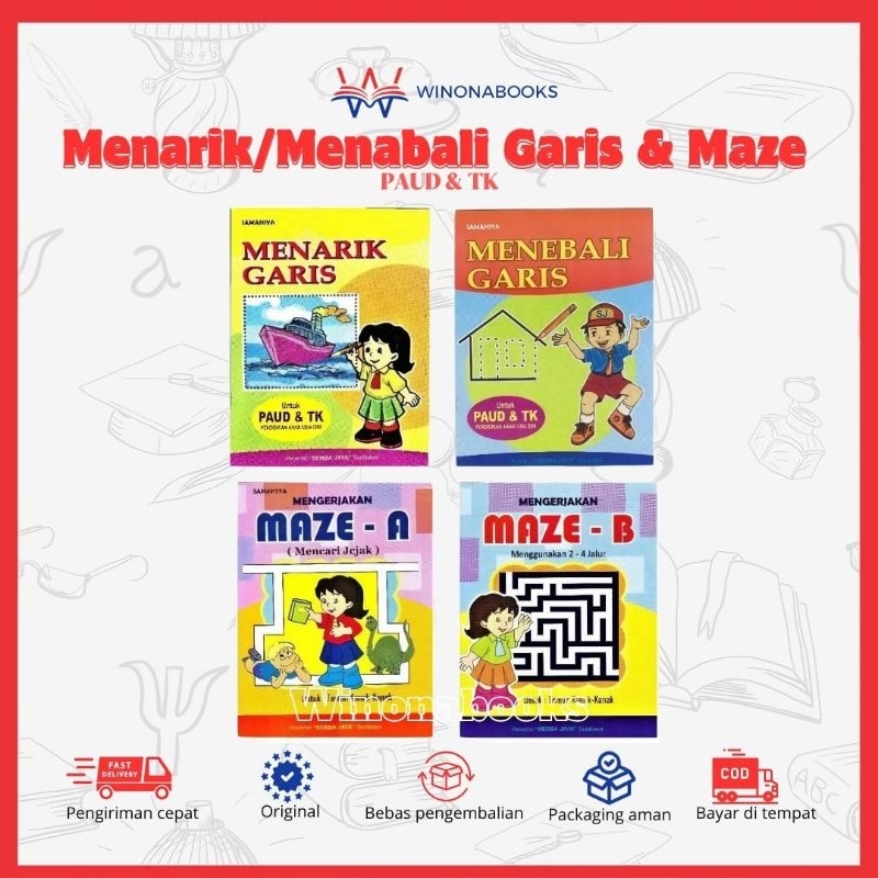 Jual Buku menarik atau menebali garis atau maze bebas pilih variasi ...