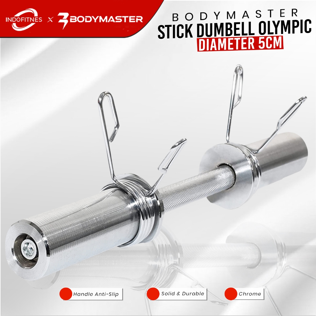 Jual BODYMASTER Stick 50CM Dumbell Olympic Plate 5cm - Gym besi barbell ...