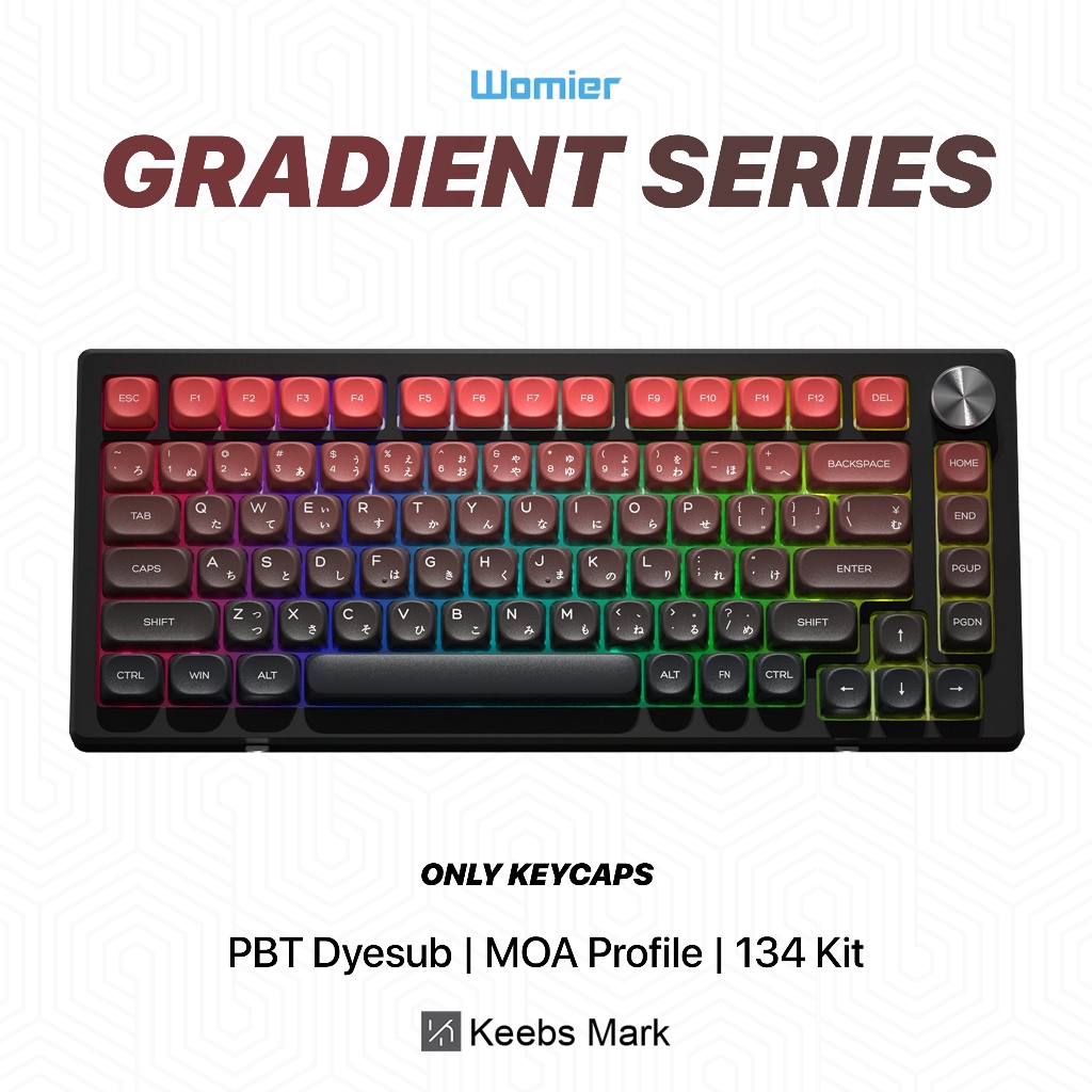 Jual Womier Gradient Series MOA Profile 134 Keys PBT Dyesub Keycaps ...
