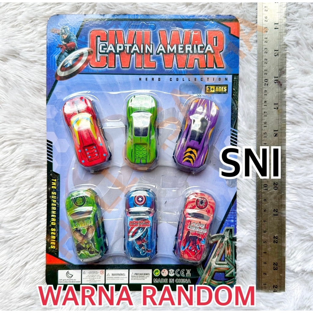 Jual MAINAN CAPTAIN AMERICA CIVIL WAR MOBIL MOBILAN ISI 6 PCS THE ...