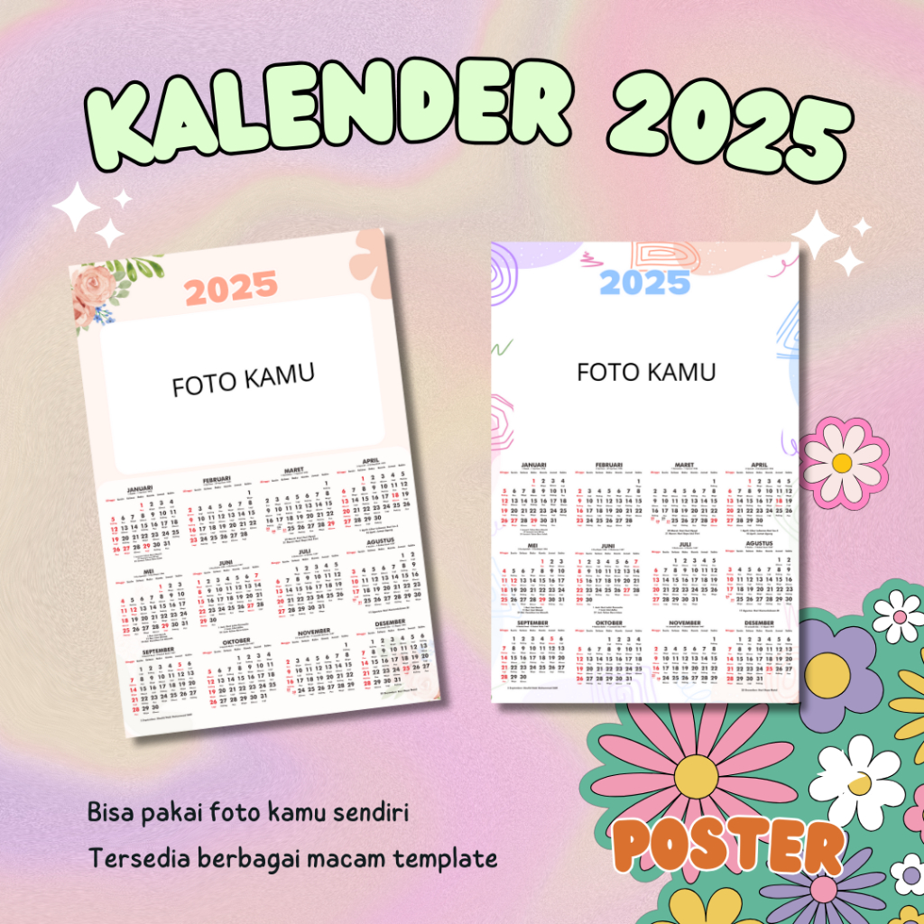Jual [12 Bulanan A4] PART 2 Kalender Dinding 2025 Kalender 12 Bulanan ...