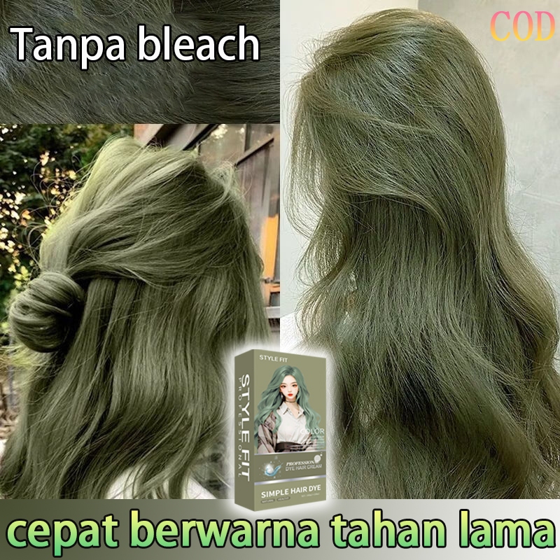 Jual 【Free shipping】STYLE FIT cat rambut Hijau olive*200ml Tidak perlu ...