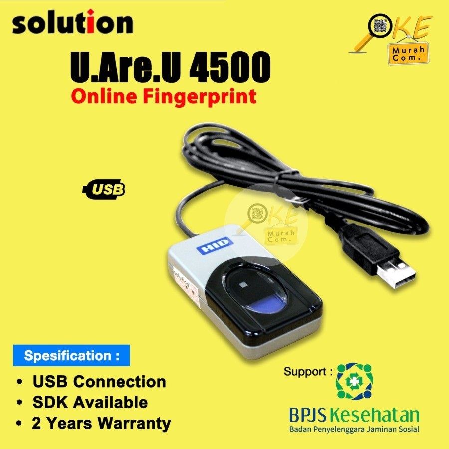 Jual Fingerprint BPJS Solution U are U 4500 / U4500 SDK Non Software ...