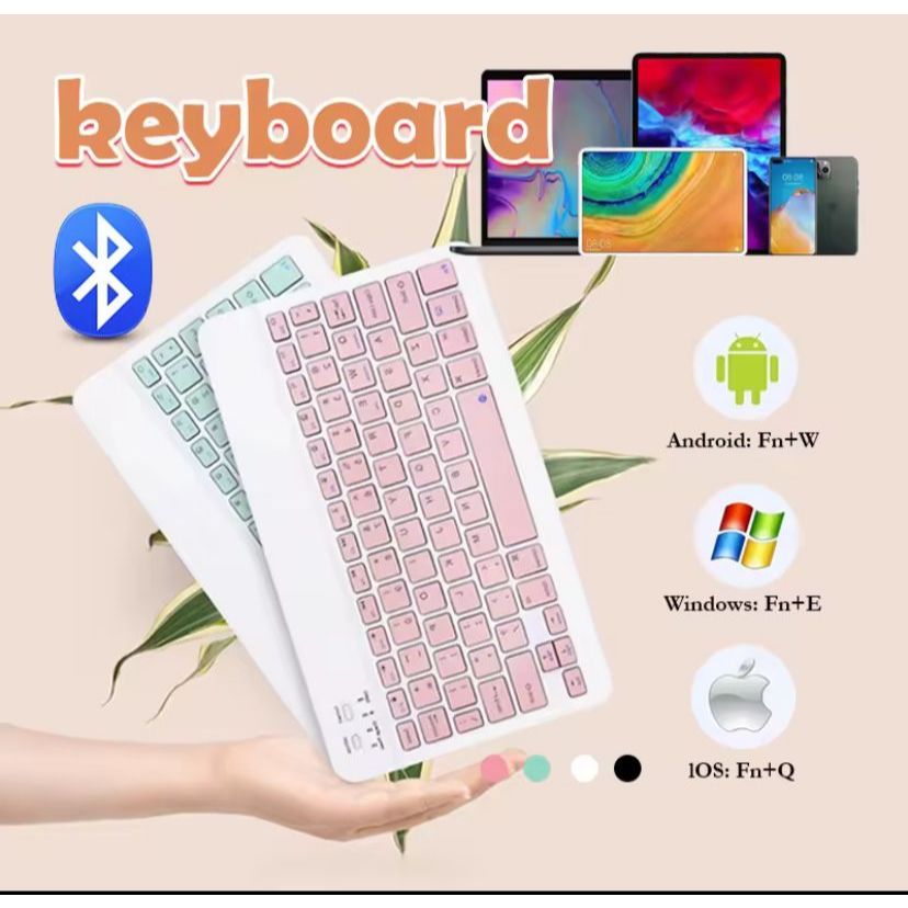 Jual Wireless Bluetooth Keyboard USB Office Silent Click Laptop ...