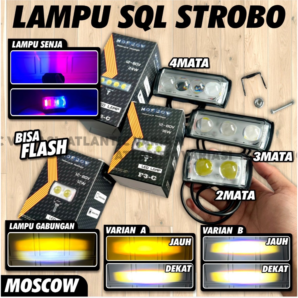 Jual LAMPU SOROT CREE LED 2 LED 3 LED 4 MATA DC 12-80V 18WATT BISA ...