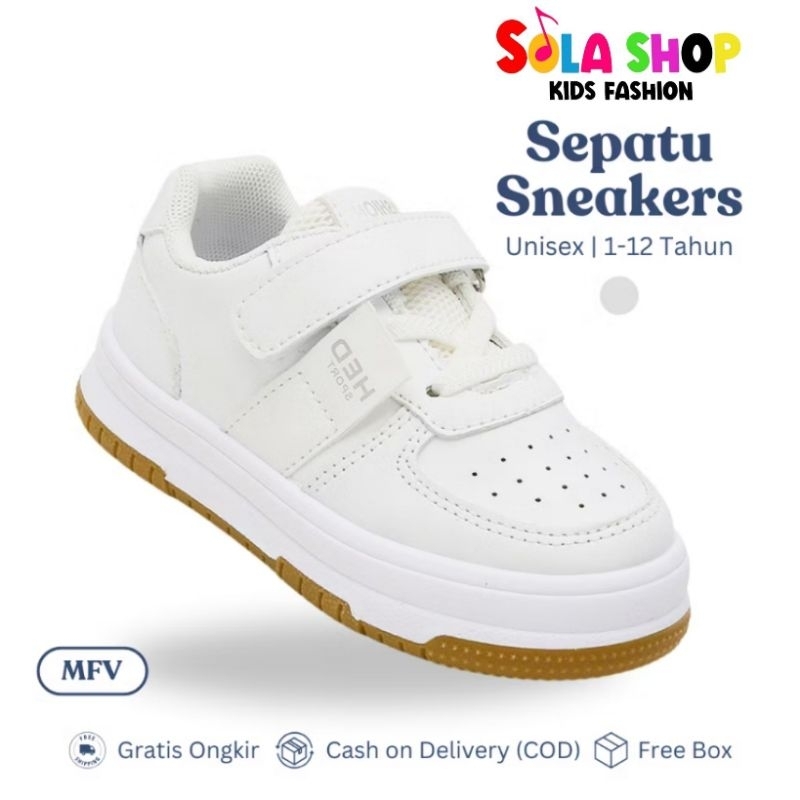 Jual SOLA SHOP - Sepatu Sneaker Casual Anak Laki Laki Perempuan Putih Usia 1 - 12 Tahun | Shopee ...