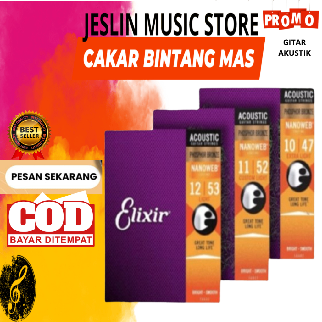 Jual Senar Gitar Akustik Elixir 1set | Shopee Indonesia