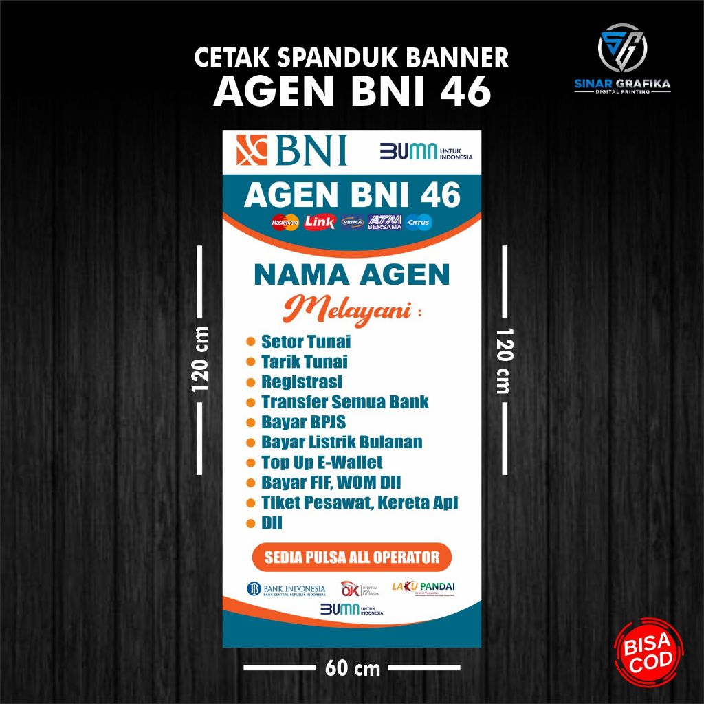 Jual Spanduk Banner Agen46 BNI, SEHARI JADI | Shopee Indonesia