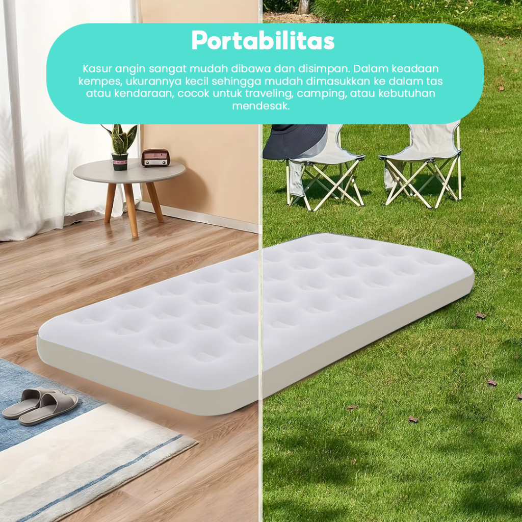 Jual Paket Kasur Angin Single Pompa twin double Air Bed Matras Kamar ...