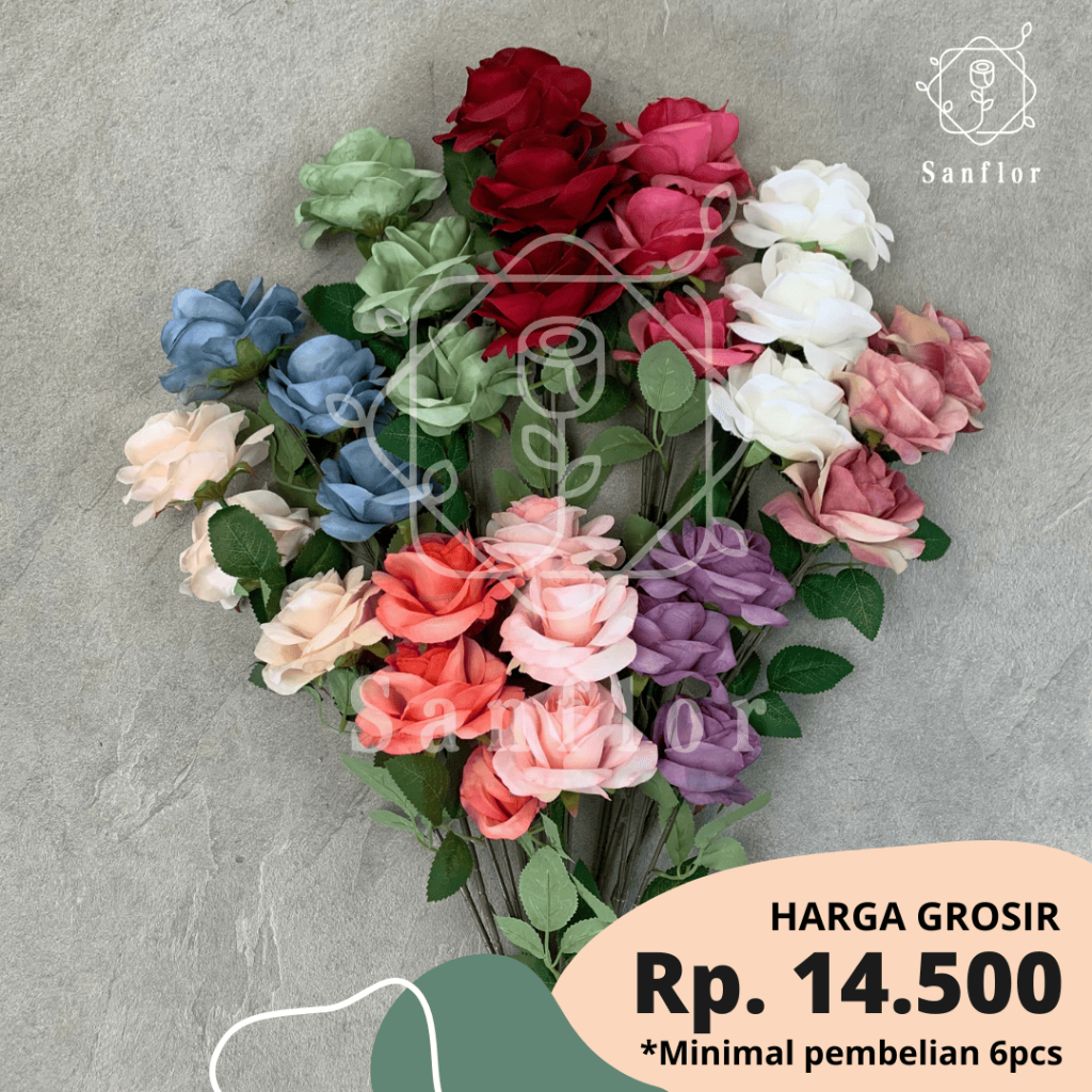 Jual ANNA ROSE K3/ BUNGA MAWAR ARTIFICIAL/ HIASAN PELAMINAN/ DEKORASI ...
