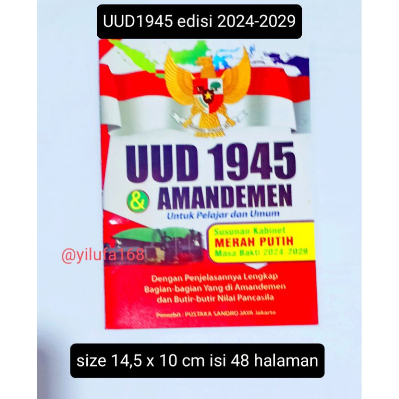 Jual uud 1945 terbaru Dan amandemen merah putih 2024-2029 | Shopee Indonesia