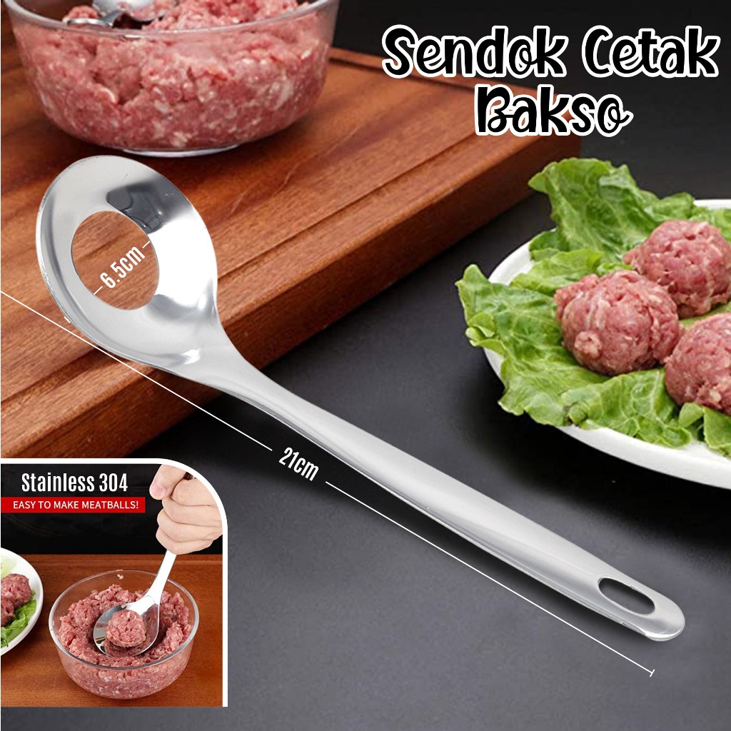 Jual Sendok Pencetak Bakso Bulat Stainless | Sendok Cetak Bakso (1 Bal ...