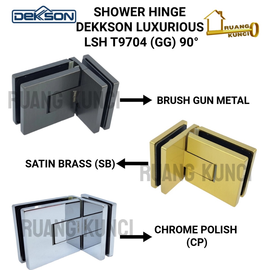 Jual Shower Hinge Dekkson Luxurious LSH T9704 (Glass To Glass ) 90 ...