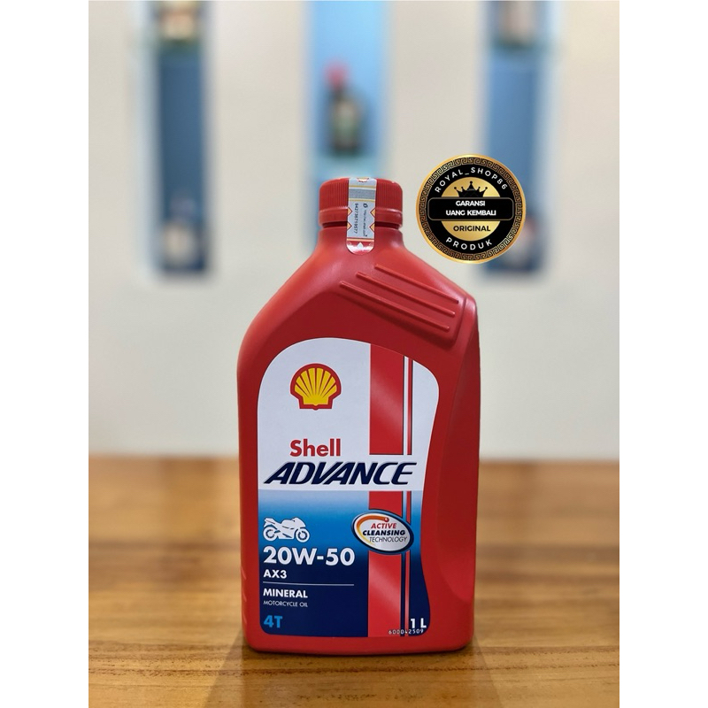 Jual OLI SHELL AX3 4T SAE 20W-50 1 LITER ORIGINAL OLI SHELL MOTOR LAMA ...