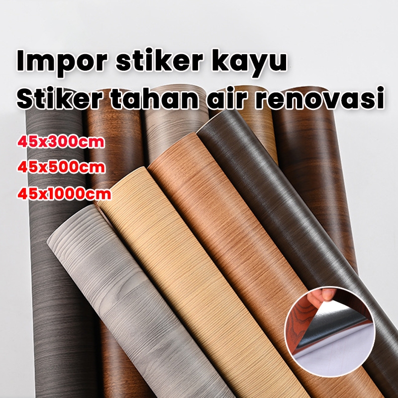 Jual 【mahal】stiker serat kayu stiker kayu wallpaper lemari stiker motif ...