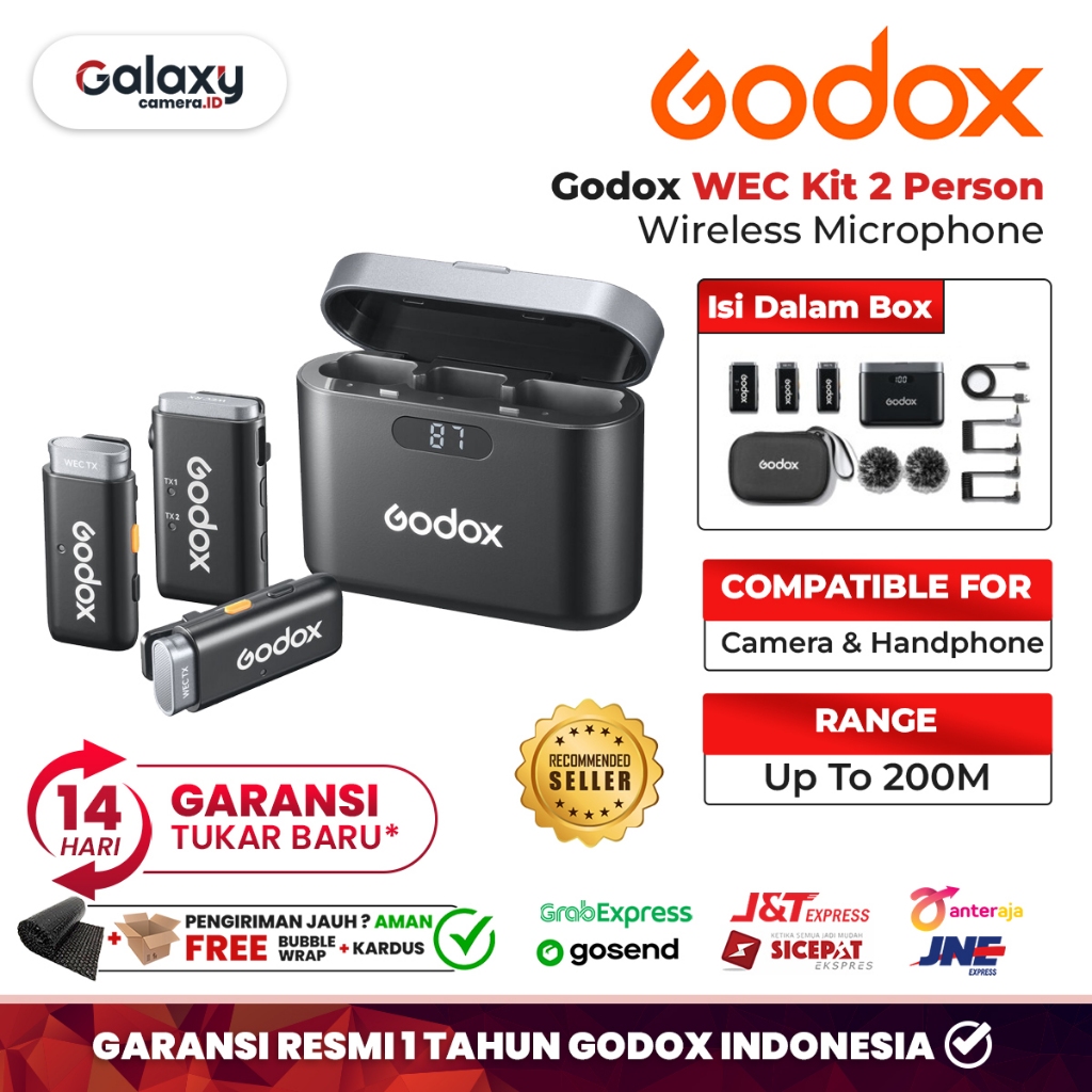 Jual Godox WEC Kit 2 Wireless Microphone Wec Kit2 2.4GHz Mic | Shopee ...