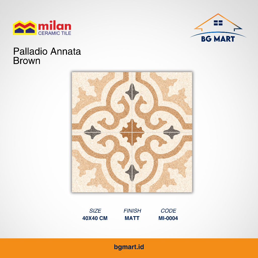 Jual MILAN Keramik Lantai 40x40 Palladio Annata Brown KW A | Shopee ...