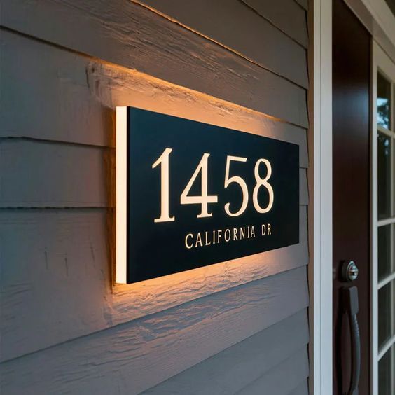 Jual Sign Board Nomor Rumah LED Slim Neon Box Custom | Shopee Indonesia