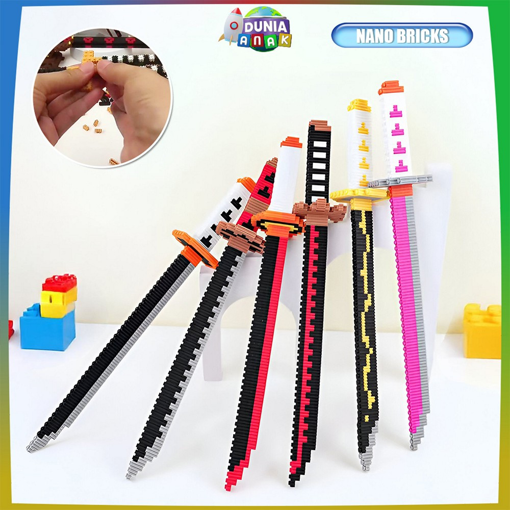 Jual Mainan Pedang Block Mini Edukasi Anak / Balok Susun Anak Nano DIY ...