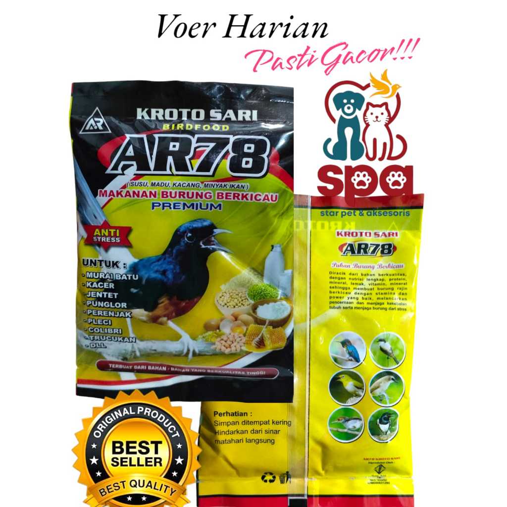 Jual AR78 Kroto Sari Kasar Makanan Burung Berkicau | Shopee Indonesia