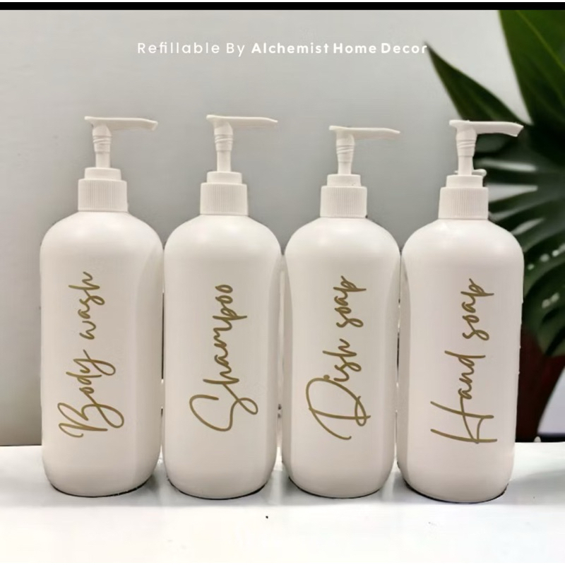 Jual BOTOL REFIL SABUN CAIR 500ML (WARNA PUTIH) BOTOL SABUN AESTHETIC ...