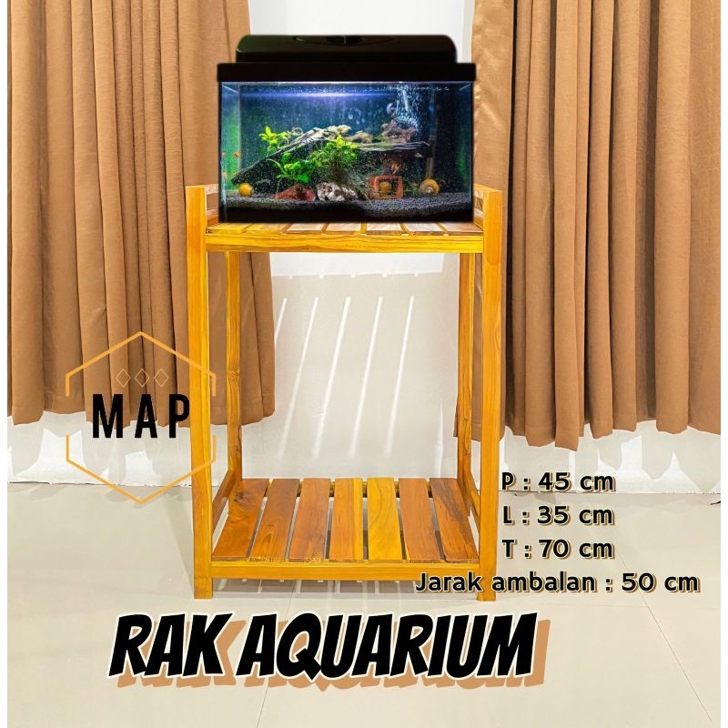 Jual Rak Aquarium kayu Jati Finising Flitur Panjang 45 cm | Shopee ...