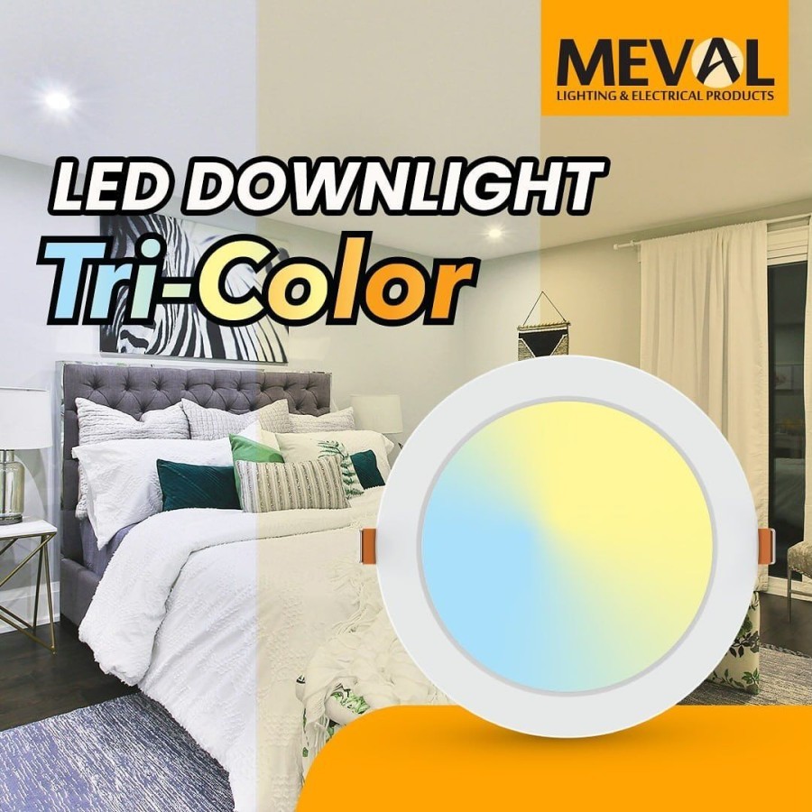 Jual MEVAL DOWNLIGHT LED TRI COLOR 3 WARNA 6W 10W 15W 6WATT 10WATT ...