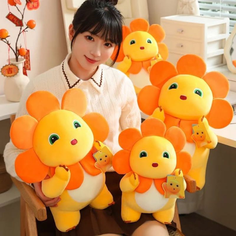 Jual Mainan boneka binatang dinosaurus dengan bunga, mainan boneka naga ...