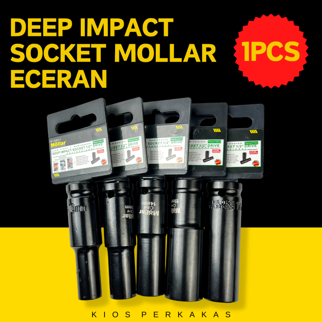 Jual Mollar Deep Impact Socket Shock Panjang 1/2 Inch Eceran Satuan 8mm/10mm /12mm/14mm | Shopee ...