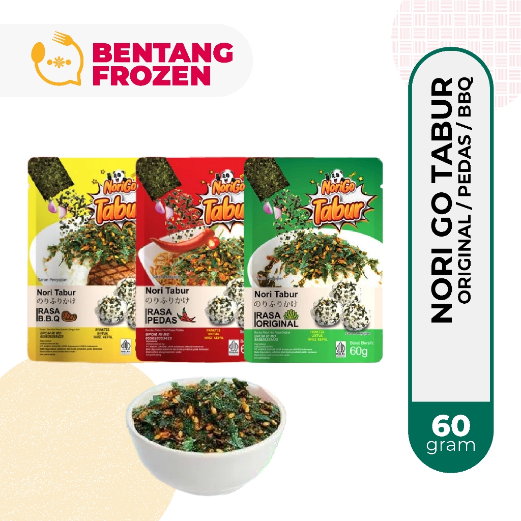 Jual Nori Go Rumput Laut Tabur 60gr / NoriGo Rumput Laut Panggang ...