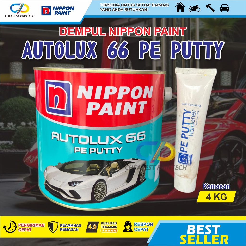 Jual DEMPUL NIPPON AUTOLUX 66 PE PUTTY 4 KG (LUAR PULAU JAWA PAKAI JTR ...