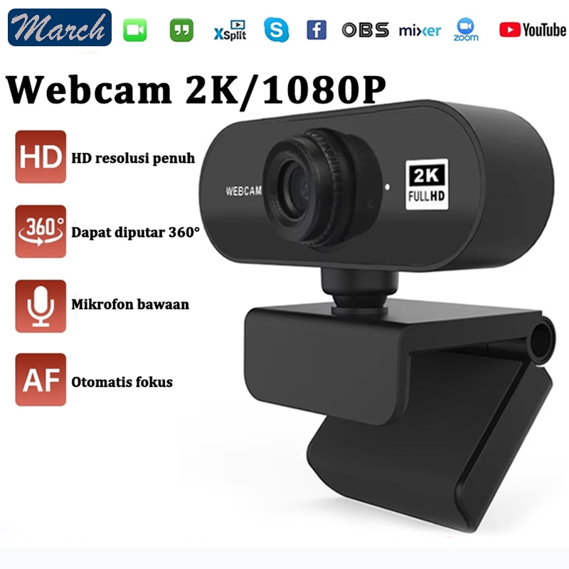 Jual Webcam Laptop 2K/1080P USB Kamera PC 2K Full HD Live Broadcast ...
